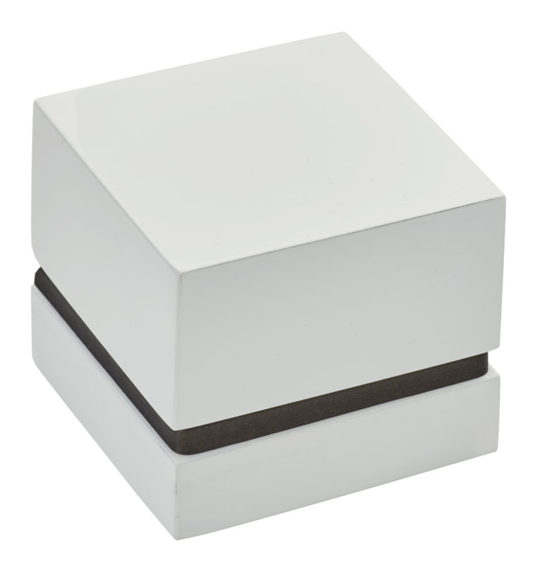White Gloss Wooden Ring Box - Panache Packaging